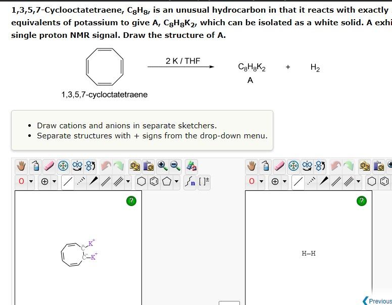 Solved 1,3,5,7-Cyclooctatetraene, C8H8 is an unusual | Chegg.com