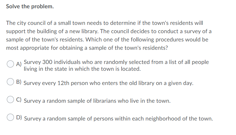 Solved Solve the problem. The city council of a small town | Chegg.com