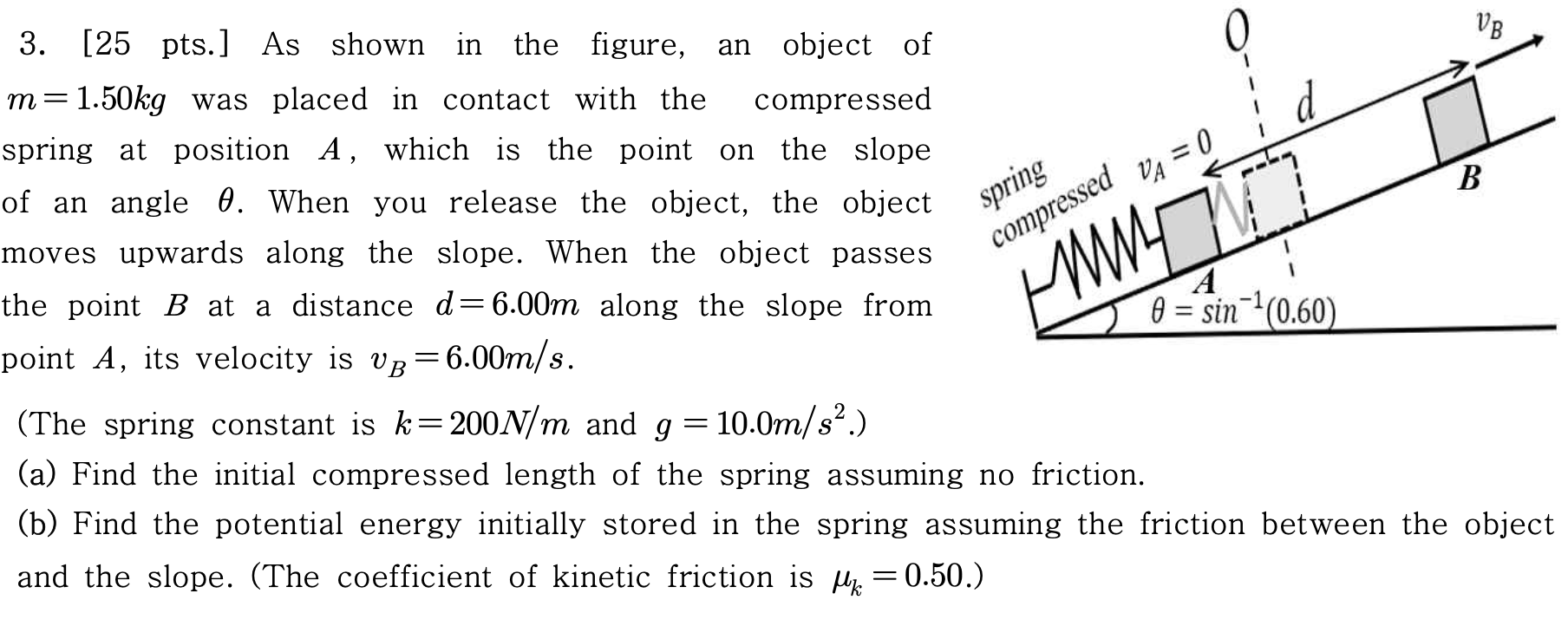 Solved [25 pts.] As ﻿shown in ﻿the figure, an ﻿object | Chegg.com