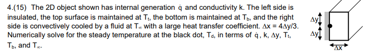 Solved 4.(15) The 2D object shown has internal generation q˙ | Chegg.com