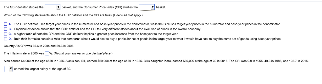 Solved The GDP deflator studies the Vbasket, and the | Chegg.com