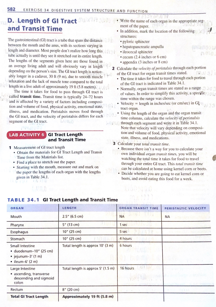 Solved Please complete Table 34.1. Each segment should be | Chegg.com