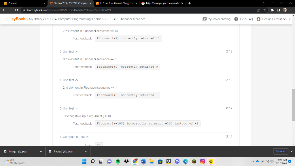 Solved 7.19 LAB: Fibonacci sequence The Fibonacei sequence | Chegg.com