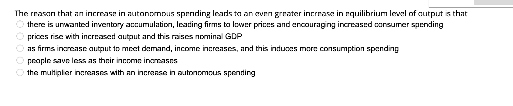 Solved e reason that an increase in autonomous spending | Chegg.com