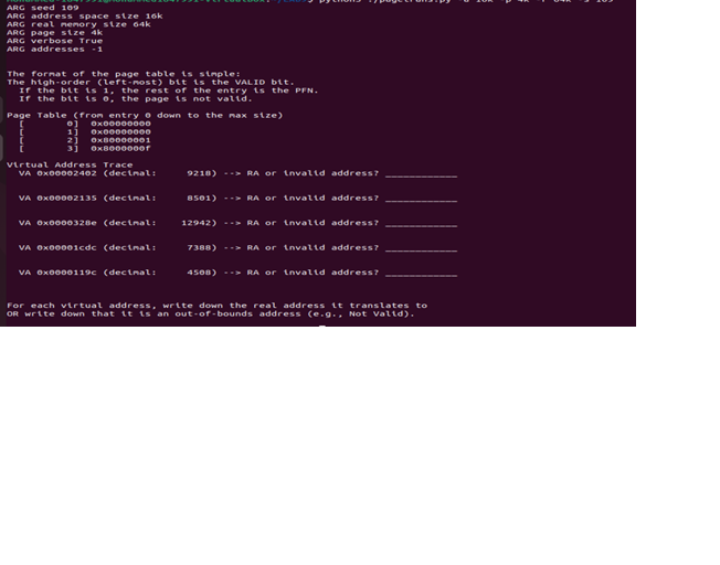 Virtual Address Trace | Chegg.com