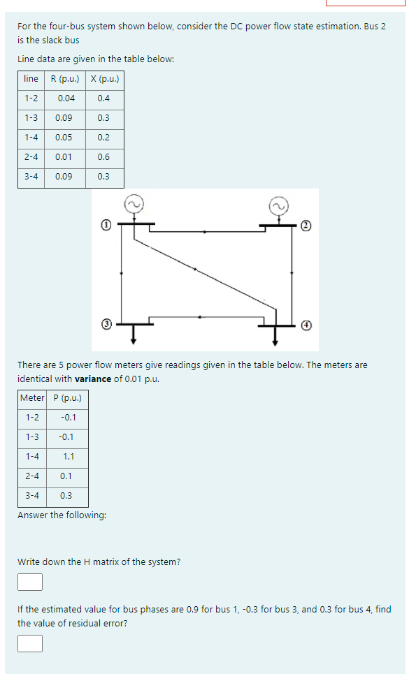 For the four-bus system shown below, consider the DC | Chegg.com
