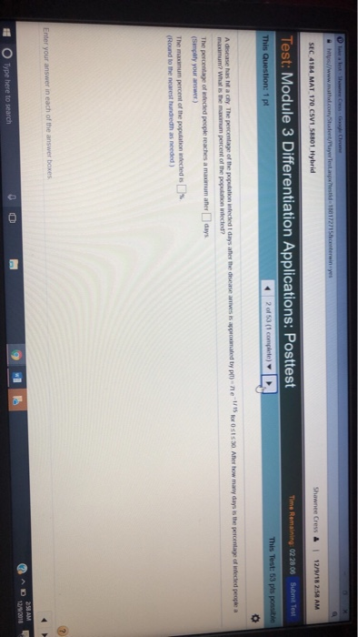 Test Module 3 Differentiation Applications Posttest