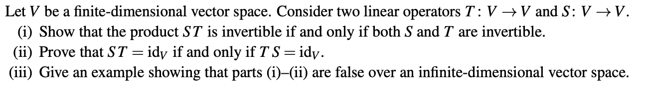 Solved Let V be a finite-dimensional vector space. Consider | Chegg.com