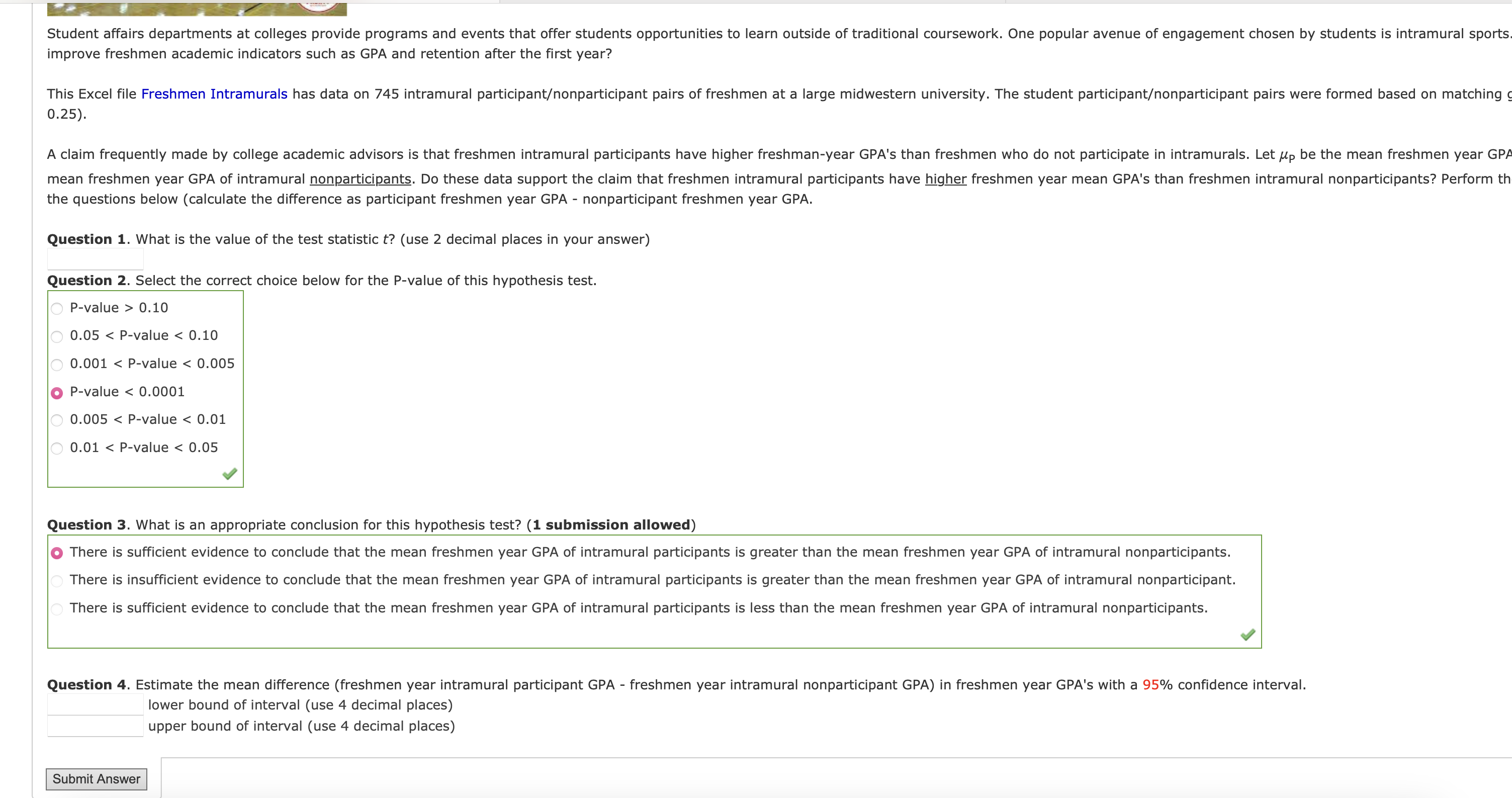 Solved improve freshmen academic indicators such as GPA and | Chegg.com