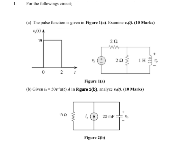 Solved 1. For the followings circuit; (a) The pulse function | Chegg.com