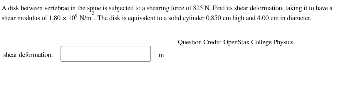 Solved A disk between vertebrae in the spine is subjected to | Chegg.com