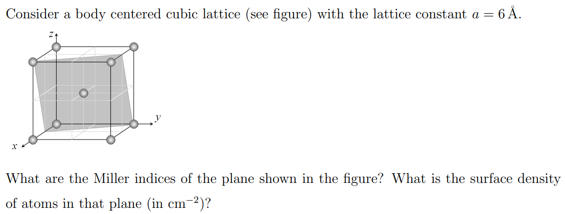 Solved Consider a body centered cubic lattice (see figure) | Chegg.com
