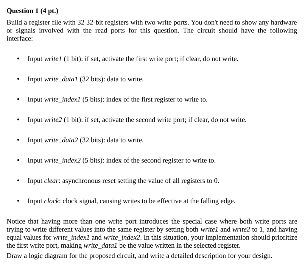 Solved Build a register file with 32 32-bit registers with | Chegg.com