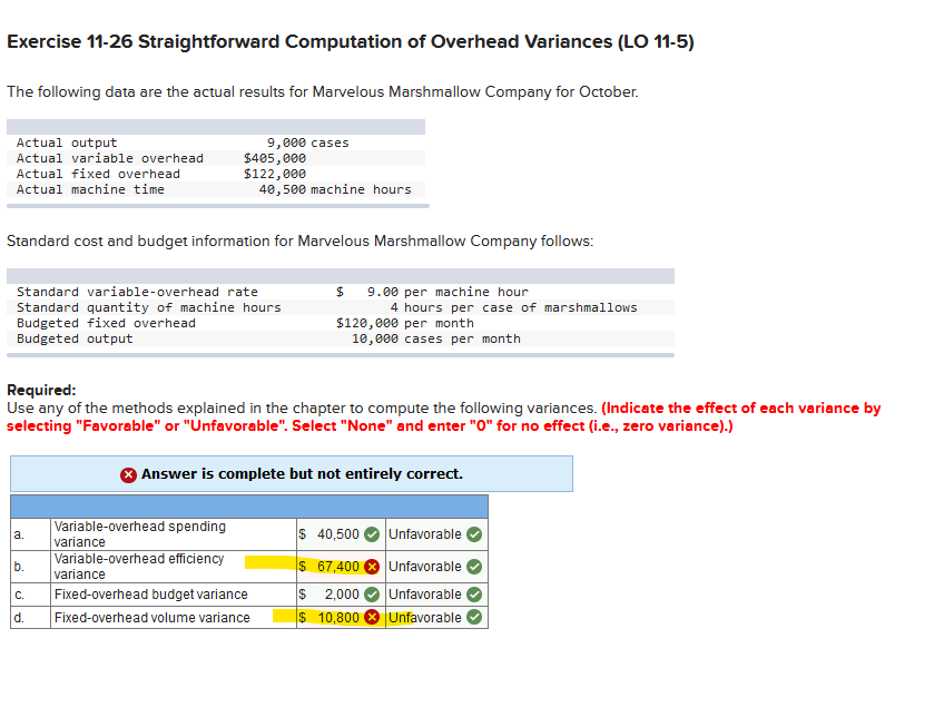 Solved Exercise 11-26 Straightforward Computation of | Chegg.com