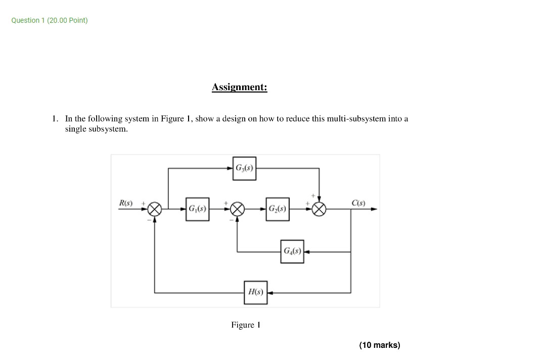 Solved 1. In the following system in Figure 1, show a design | Chegg.com