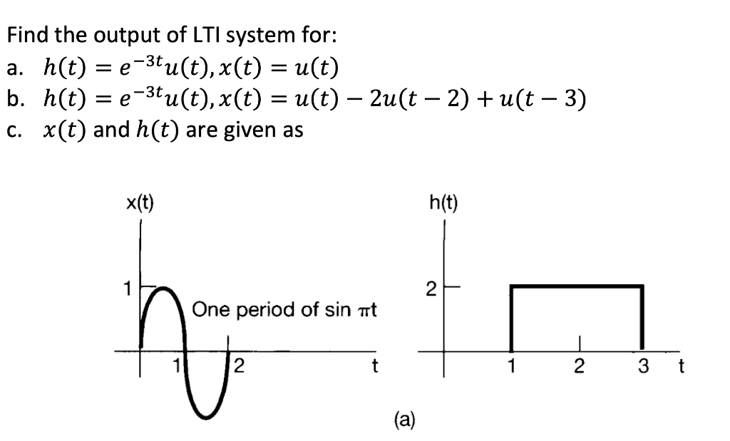 Solved Find the output of LTI system for: a. | Chegg.com