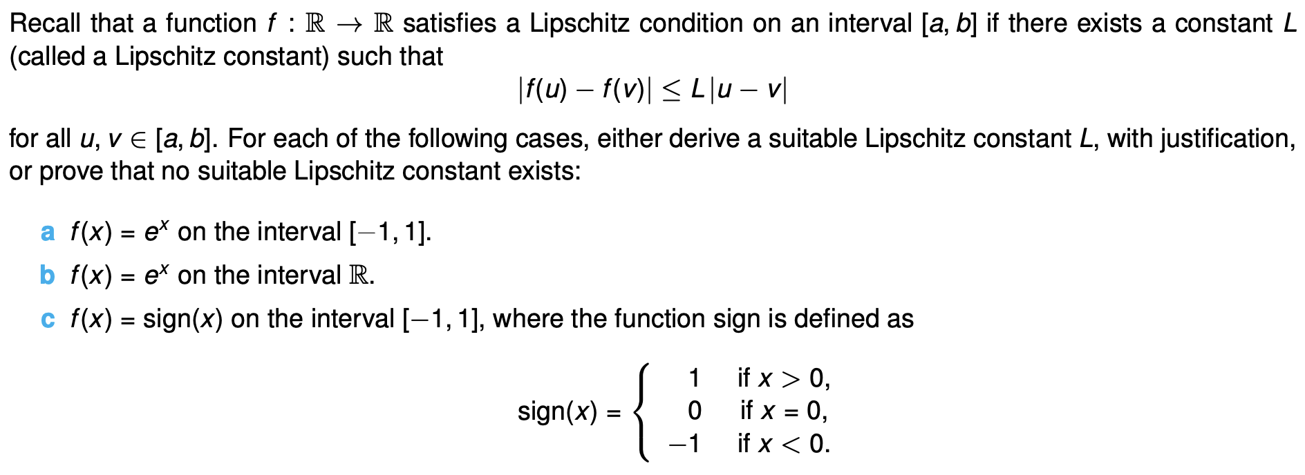 Solved Recall that a function f:R→R satisfies a Lipschitz | Chegg.com