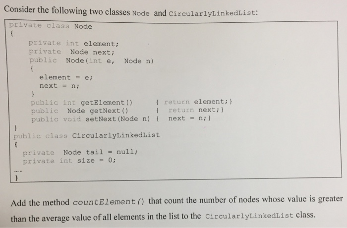 Solved Consider the following two classes Node and | Chegg.com