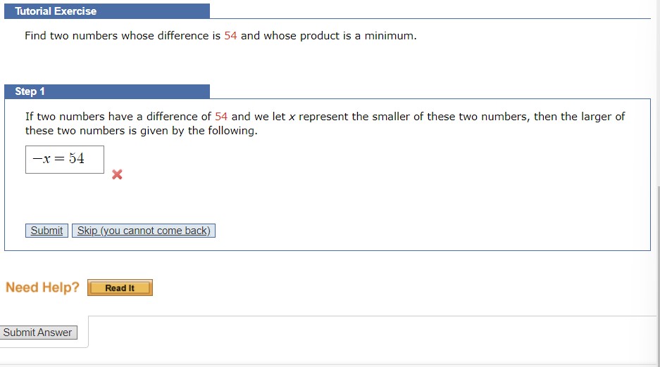 Solved Find two numbers whose difference is 54 and whose | Chegg.com Solved Find two numbers whose difference is 54 and whose | Chegg.com
