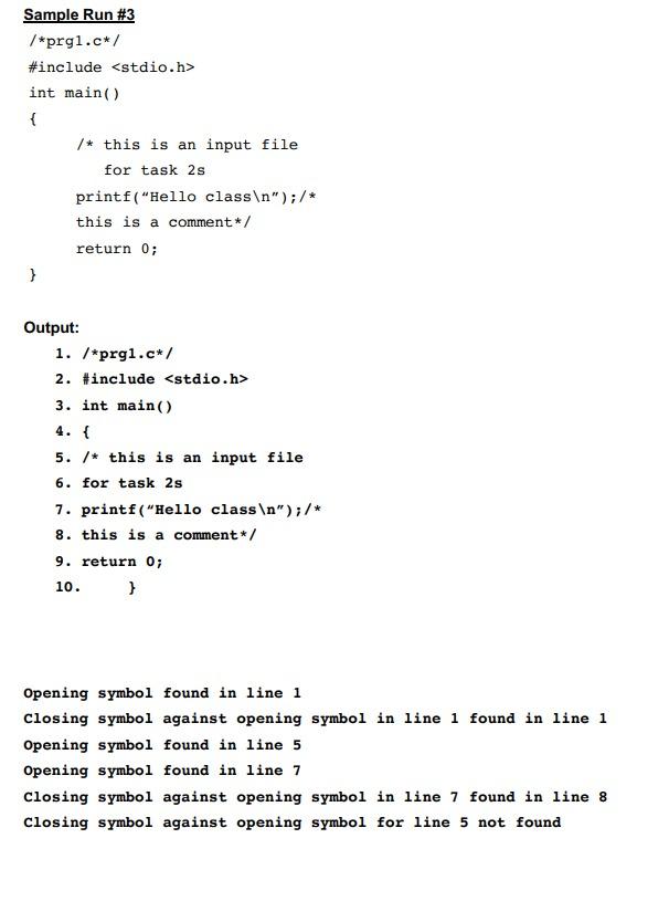 Your program should read a C file from PWD, whose | Chegg.com