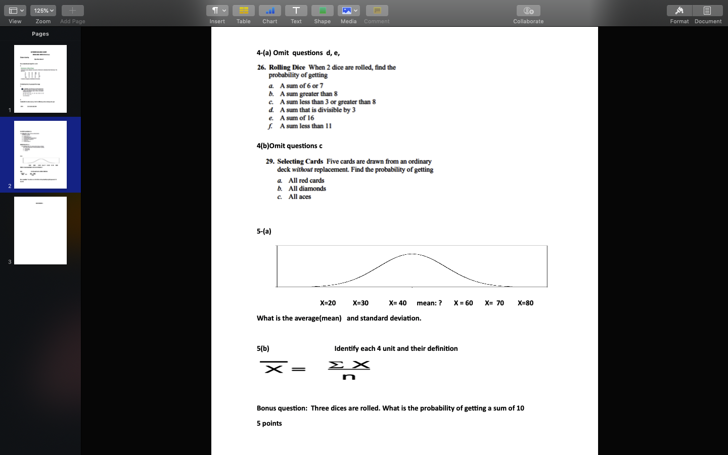Solved 125% + Tv T View Zoom Add Page Insert Table Chart | Chegg.com