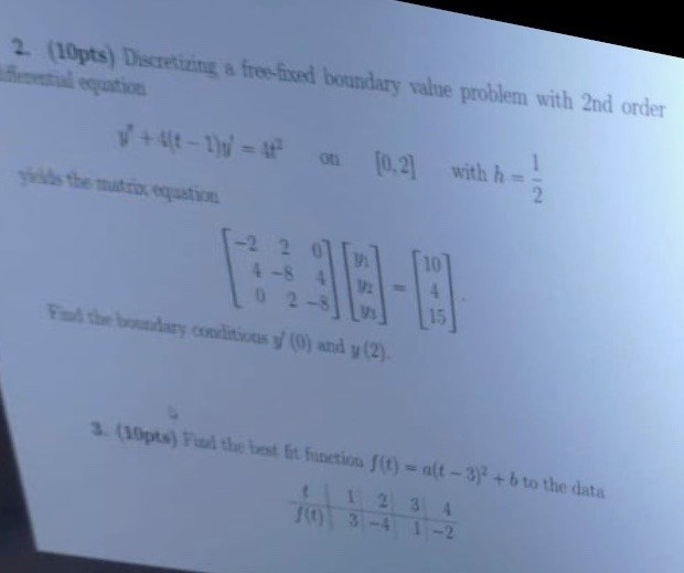 2. (1pts) Discretizing a free-fixed boundary value | Chegg.com