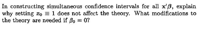 In constructing simultaneous confidence intervals for | Chegg.com