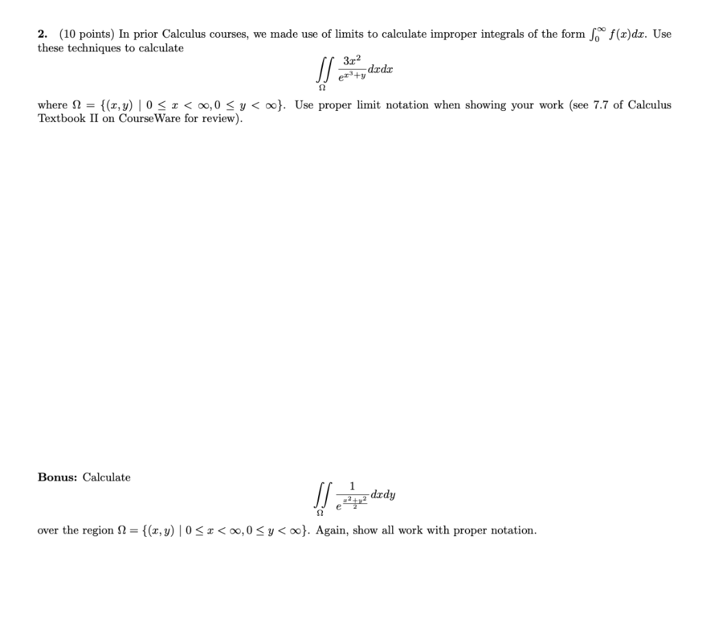 Solved compute the integrals using limit notation there is | Chegg.com