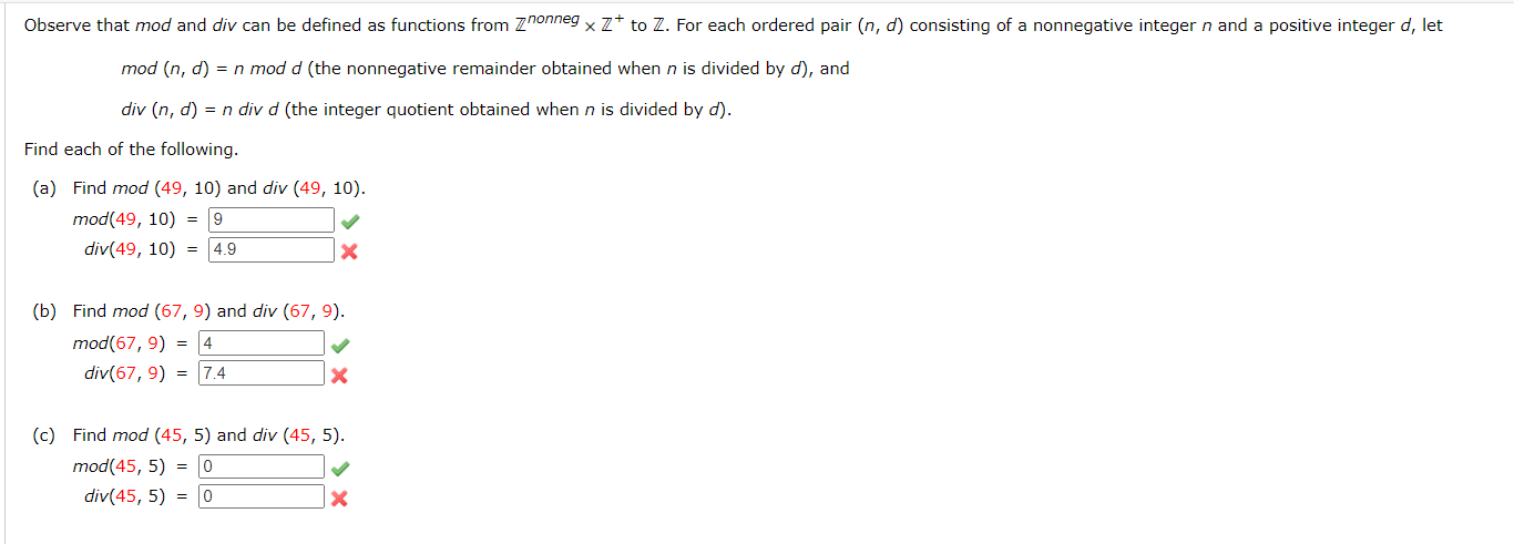 Solved Observe that mod and div can be defined as functions | Chegg.com Solved Observe that mod and div can be defined as functions | Chegg.com