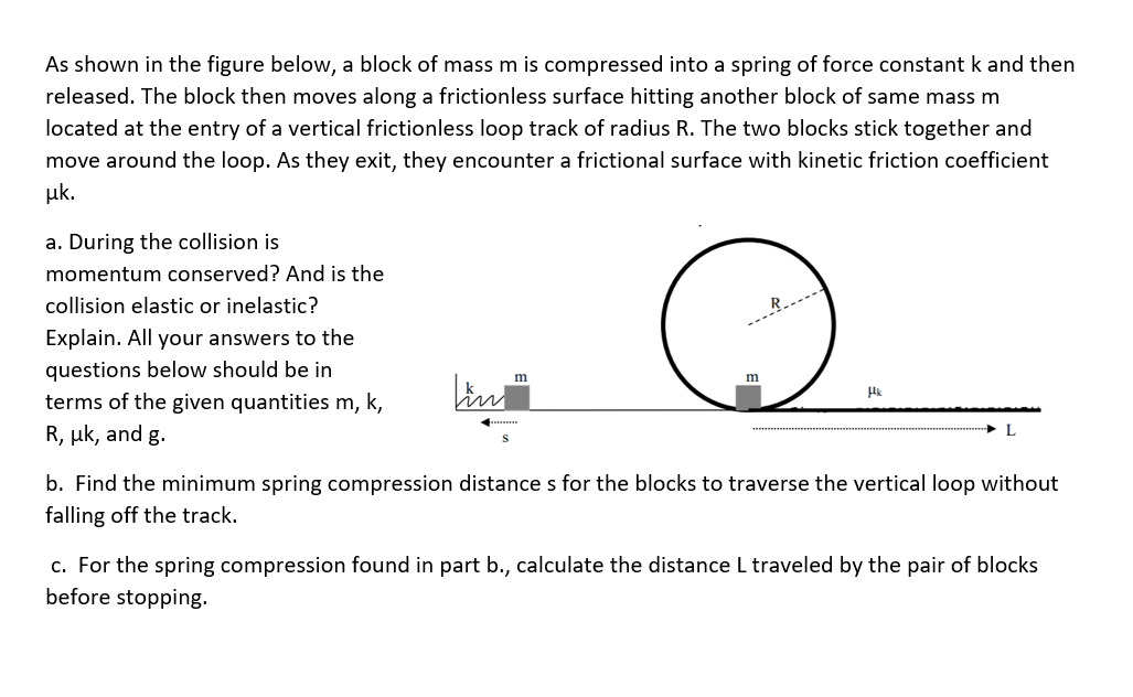 Solved As shown in the figure below, a block of mass m is | Chegg.com