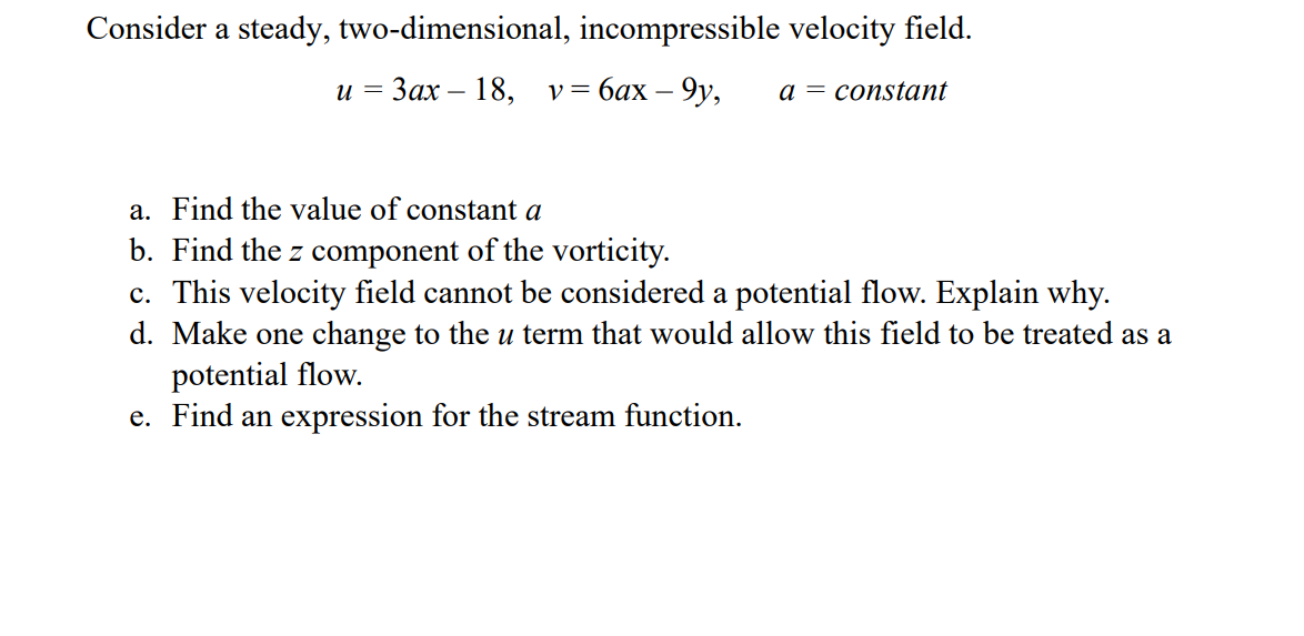 Solved Consider a steady, two-dimensional, incompressible | Chegg.com