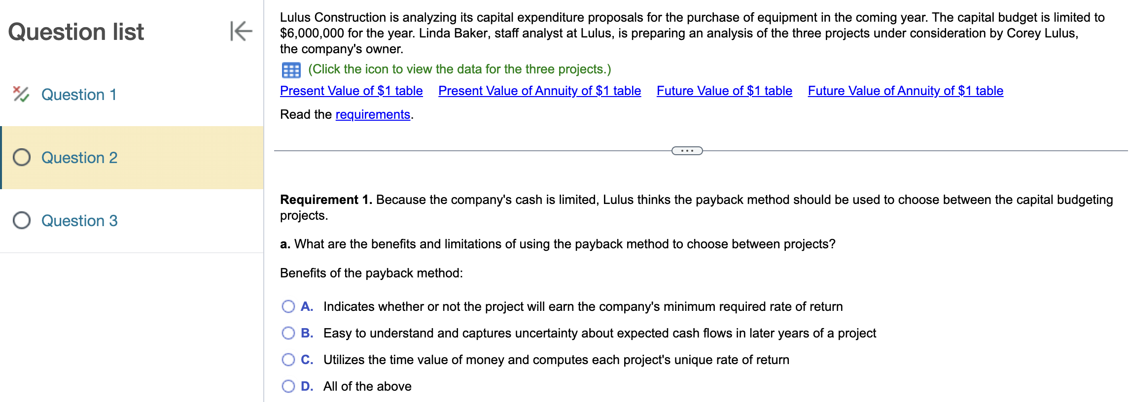Solved Lulus Construction is analyzing its capital | Chegg.com