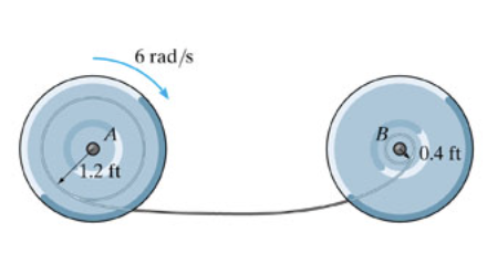 Solved Spool B is at rest and spool A is rotating at 6 | Chegg.com