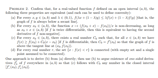 Solved Problem 2. ﻿Confirm that, for a real-valued function | Chegg.com