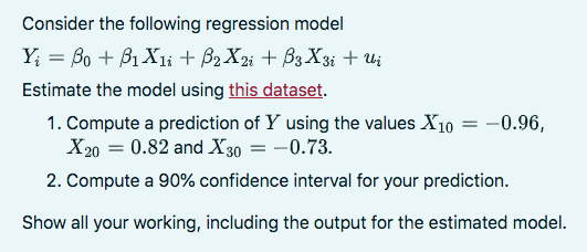 Solved Consider the following regression model Y; = Bo + B1 | Chegg.com