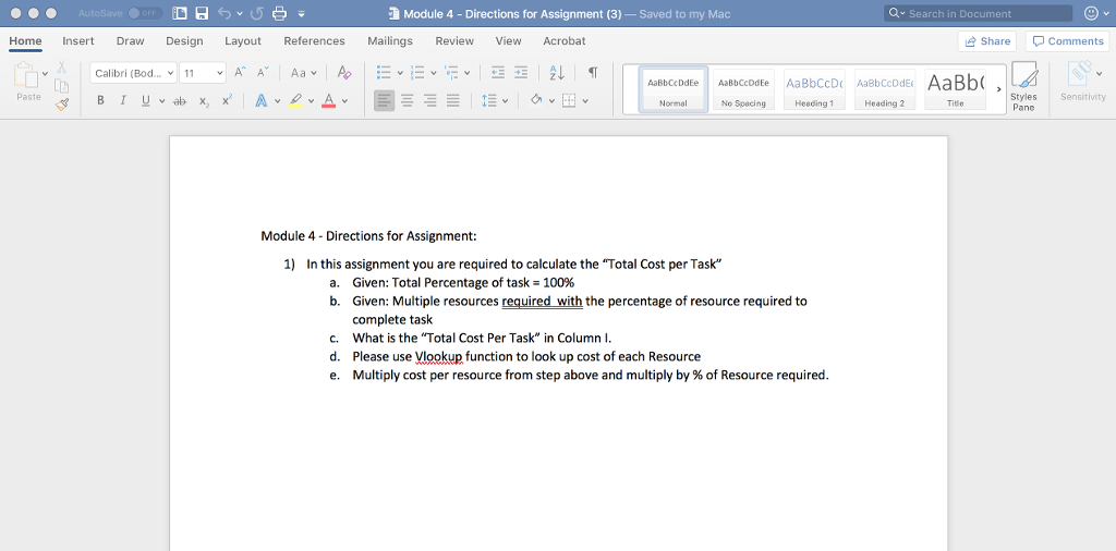 Solved AutoSave OFF US Module 4 Assignment (3) Home Insert | Chegg.com