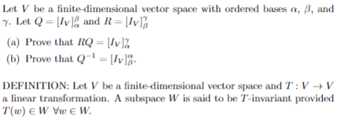 Solved Let V be a finite-dimensional vector space with | Chegg.com