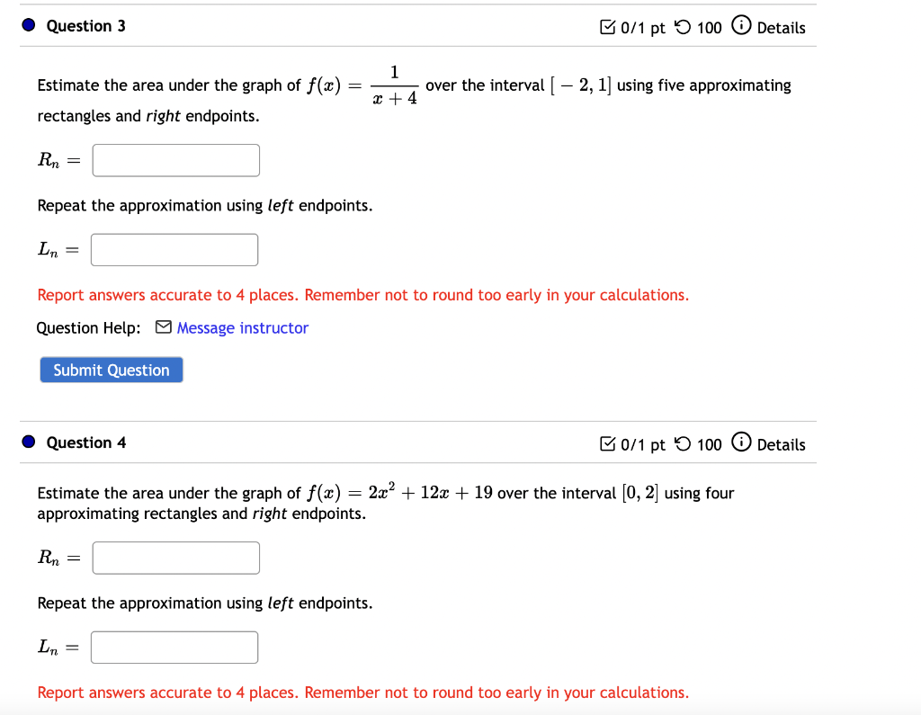 Solved Estimate the area under the graph of f(x)=x+41 over | Chegg.com