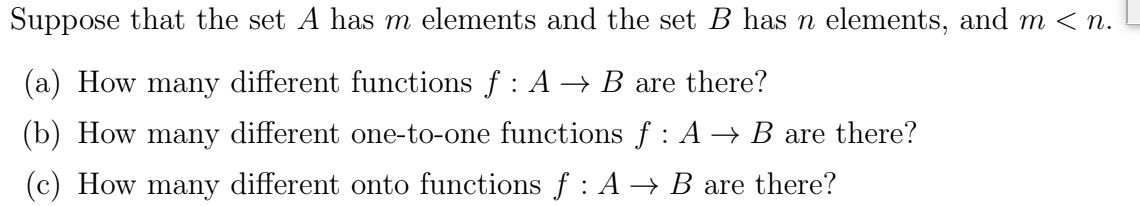 Solved Suppose that the set A has m elements and the set B | Chegg.com