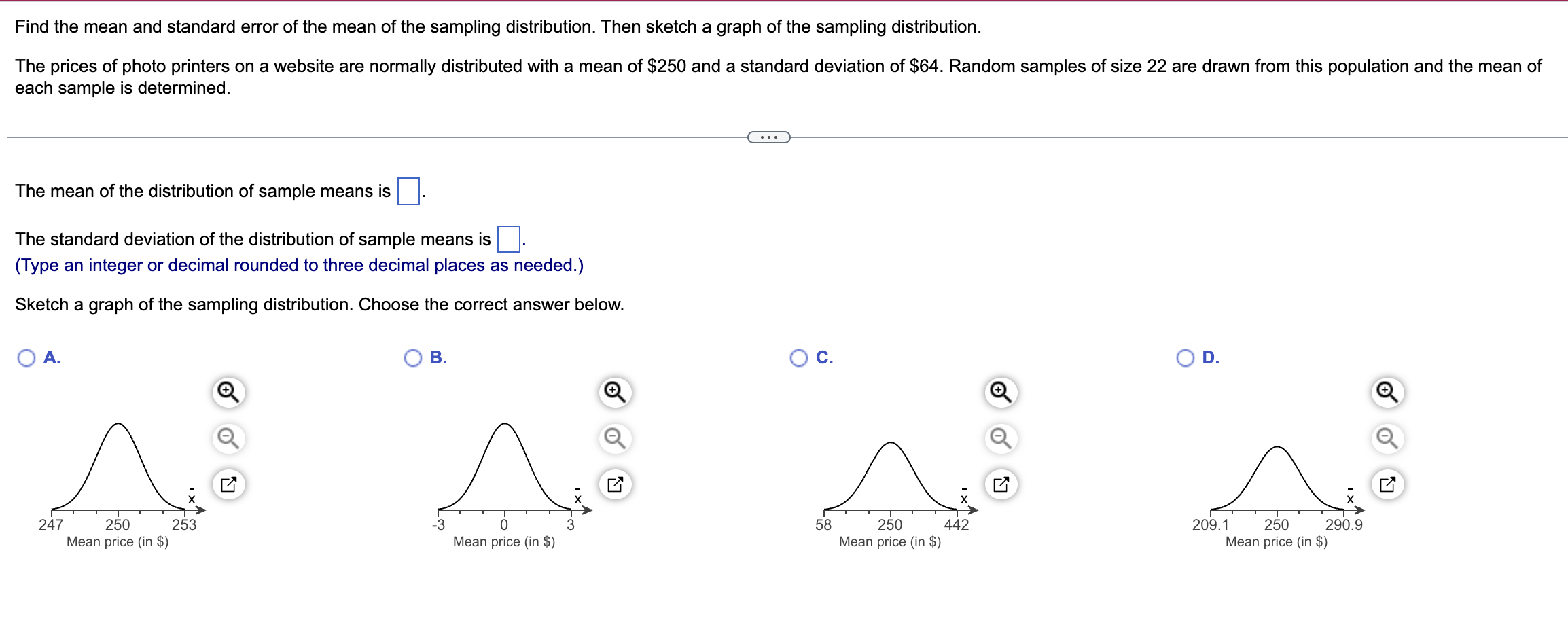 Solved Find the mean and standard error of the mean of the | Chegg.com