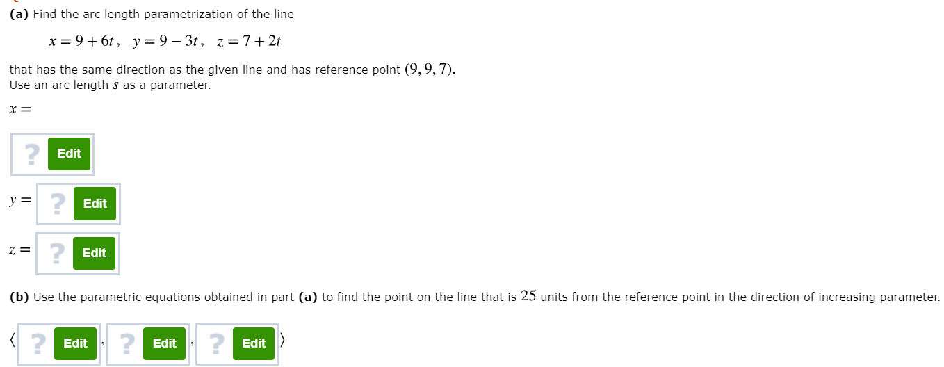 Solved (a) Find the arc length parametrization of the line x | Chegg.com