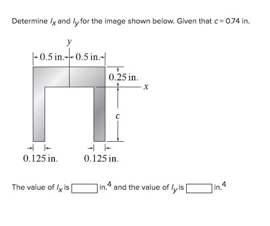 Solved Determine Ix and Iy for the image shown below. Given | Chegg.com