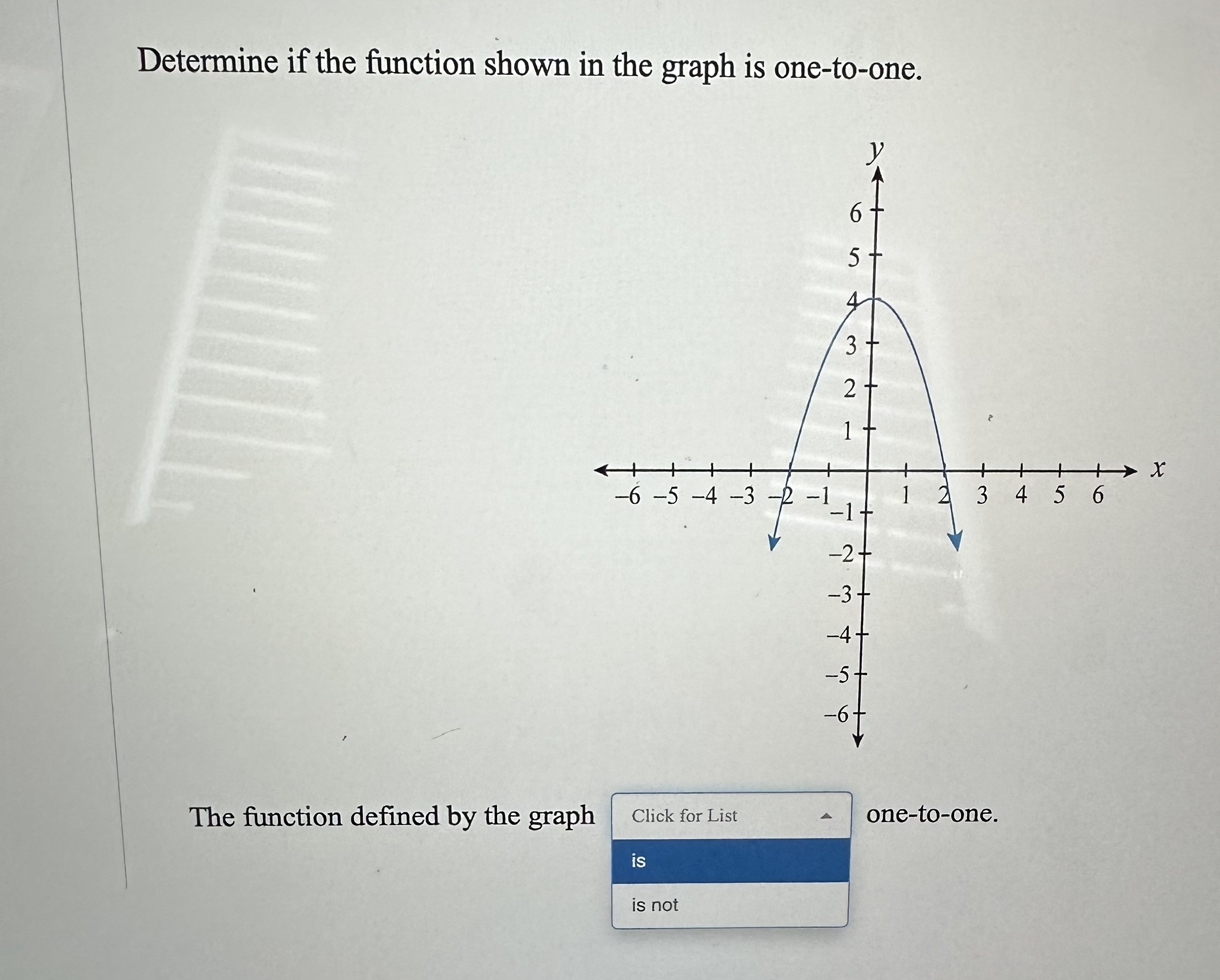 Solved Determine if the function shown in the graph is | Chegg.com