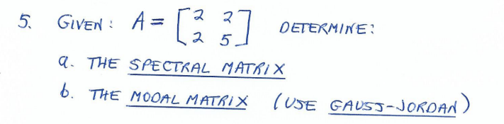 Solved 5. Linear Algebra please show all the work in clear | Chegg.com