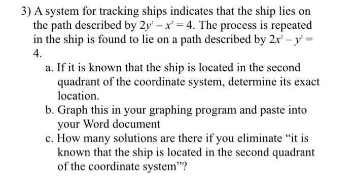 Solved 3) A system for tracking ships indicates that the | Chegg.com