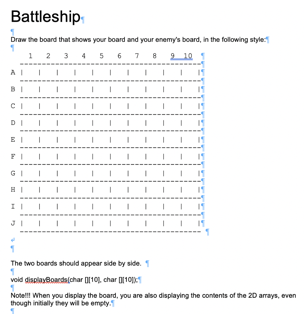 Solved Battleship Draw the board that shows your board and | Chegg.com