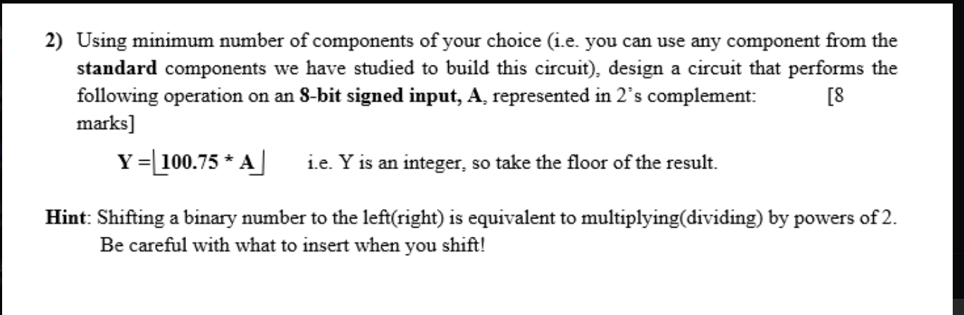 Solved 2) Using minimum number of components of your choice | Chegg.com