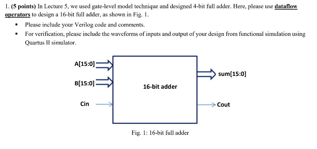 Solved 1. (5 points) In Lecture 5, we used gate-level model | Chegg.com