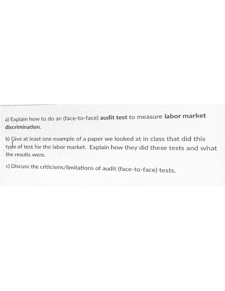 Solved a) Explain how to do an (face-to-face) audit test to | Chegg.com