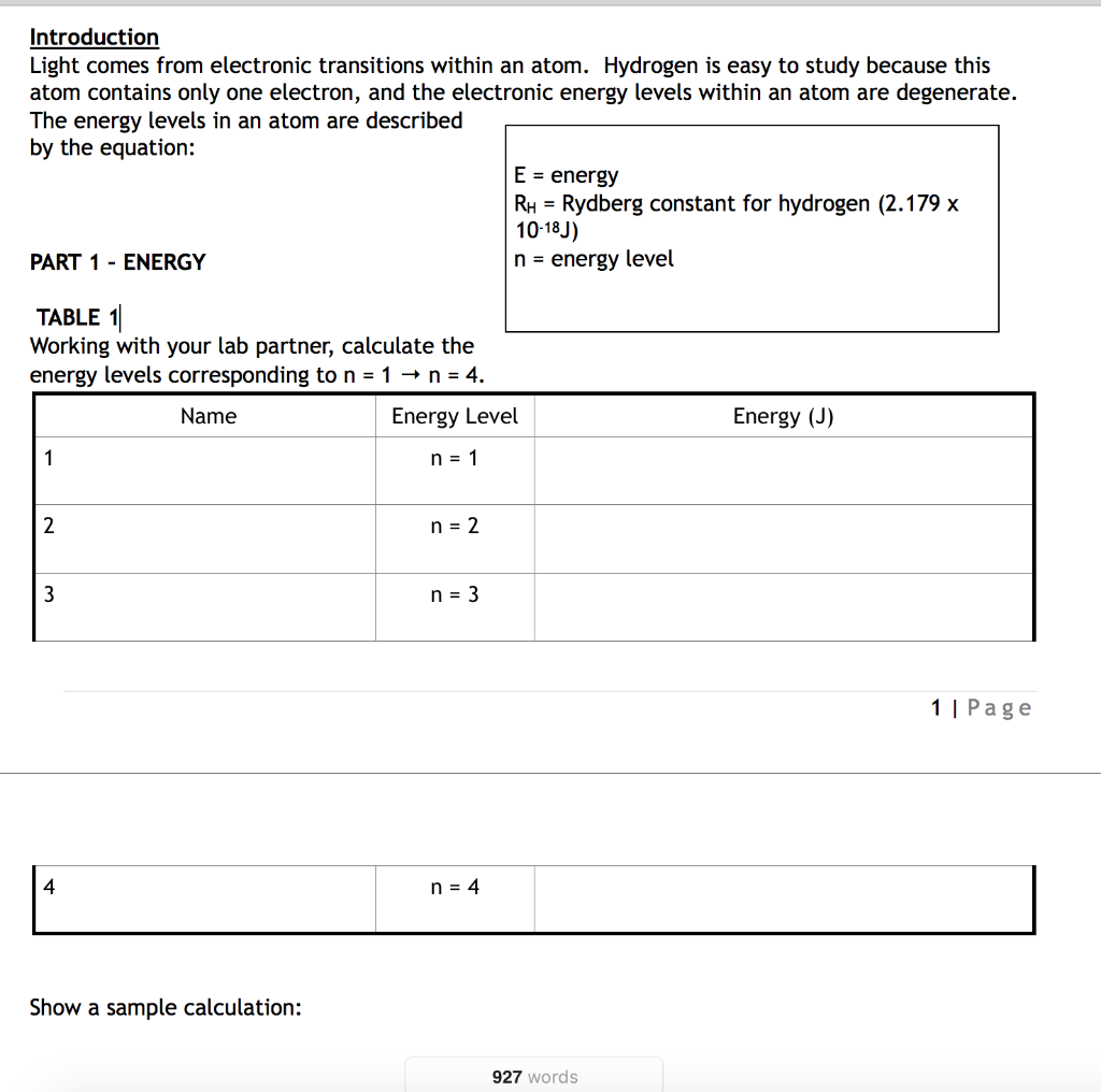 Solved Introduction Light comes from electronic transitions | Chegg.com